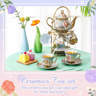 Rosdorf Park 20-Piece Porcelain Tea Set With Metal Holder - Elegant ...
