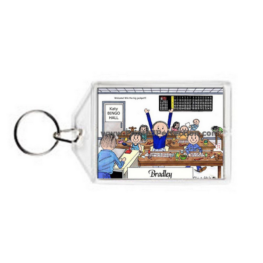Printed Perfection Personalized Bingo Player - Male Acrylic Key Chain ...