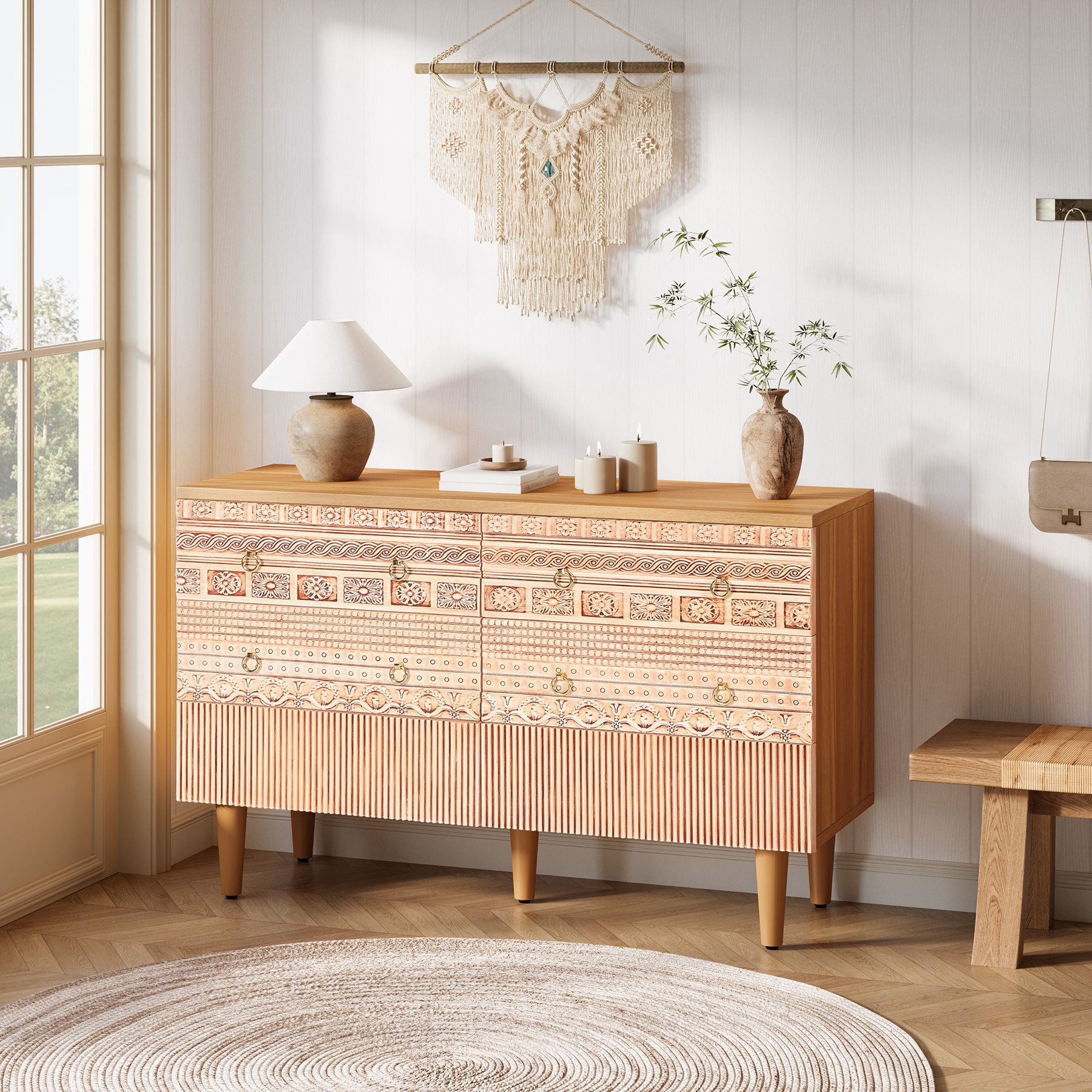 Bungalow Rose Willielee 47-Inch Boho Accent Sideboard | Wayfair