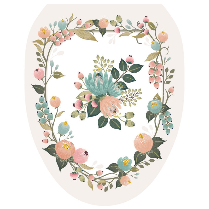 Toilet Tattoos Floral Toilet Seat Sticker, Lid Decal "& Reviews" | Wayfair