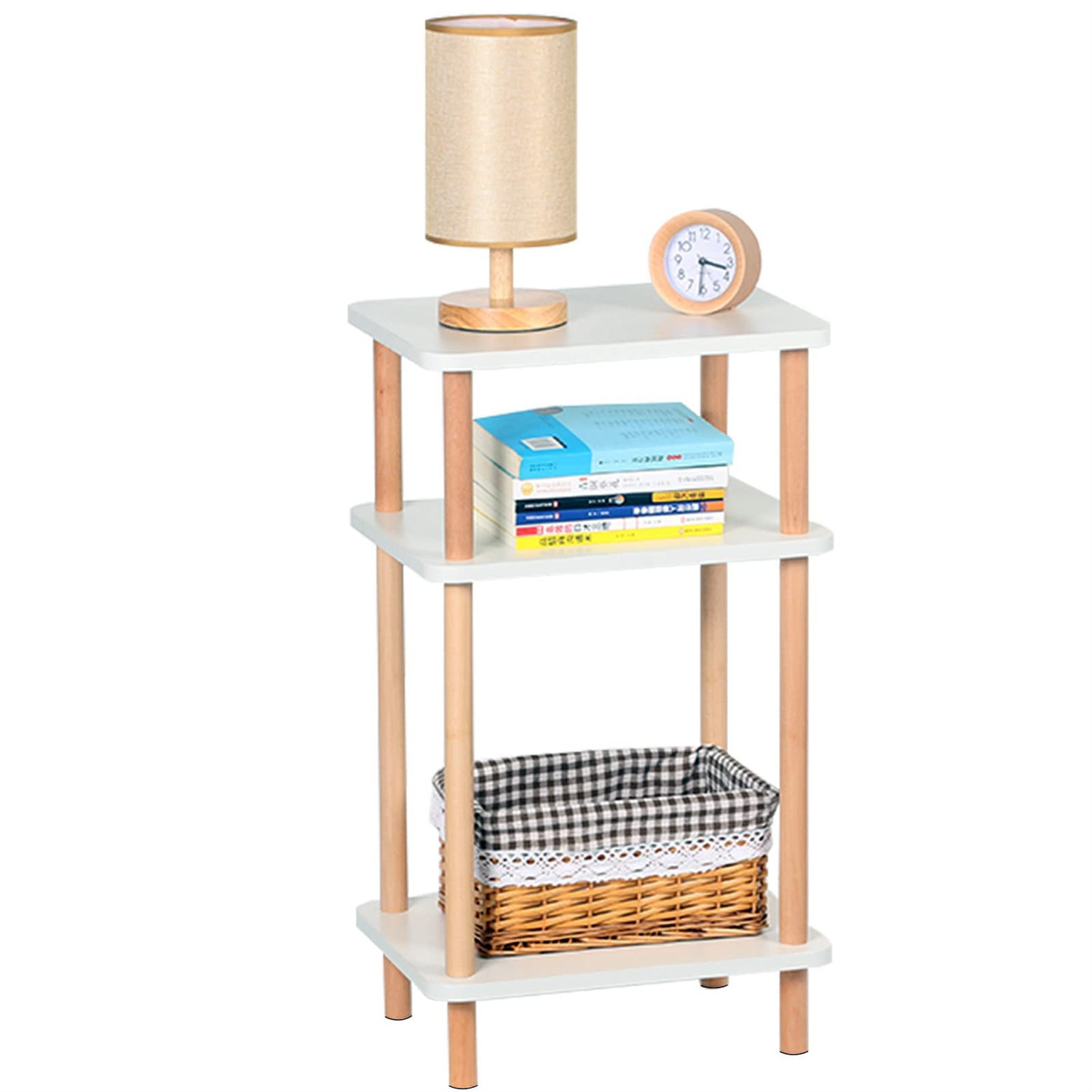 Latitude Run® 3-Tier Side Table, Tall End Table with Storage Rack | Wayfair