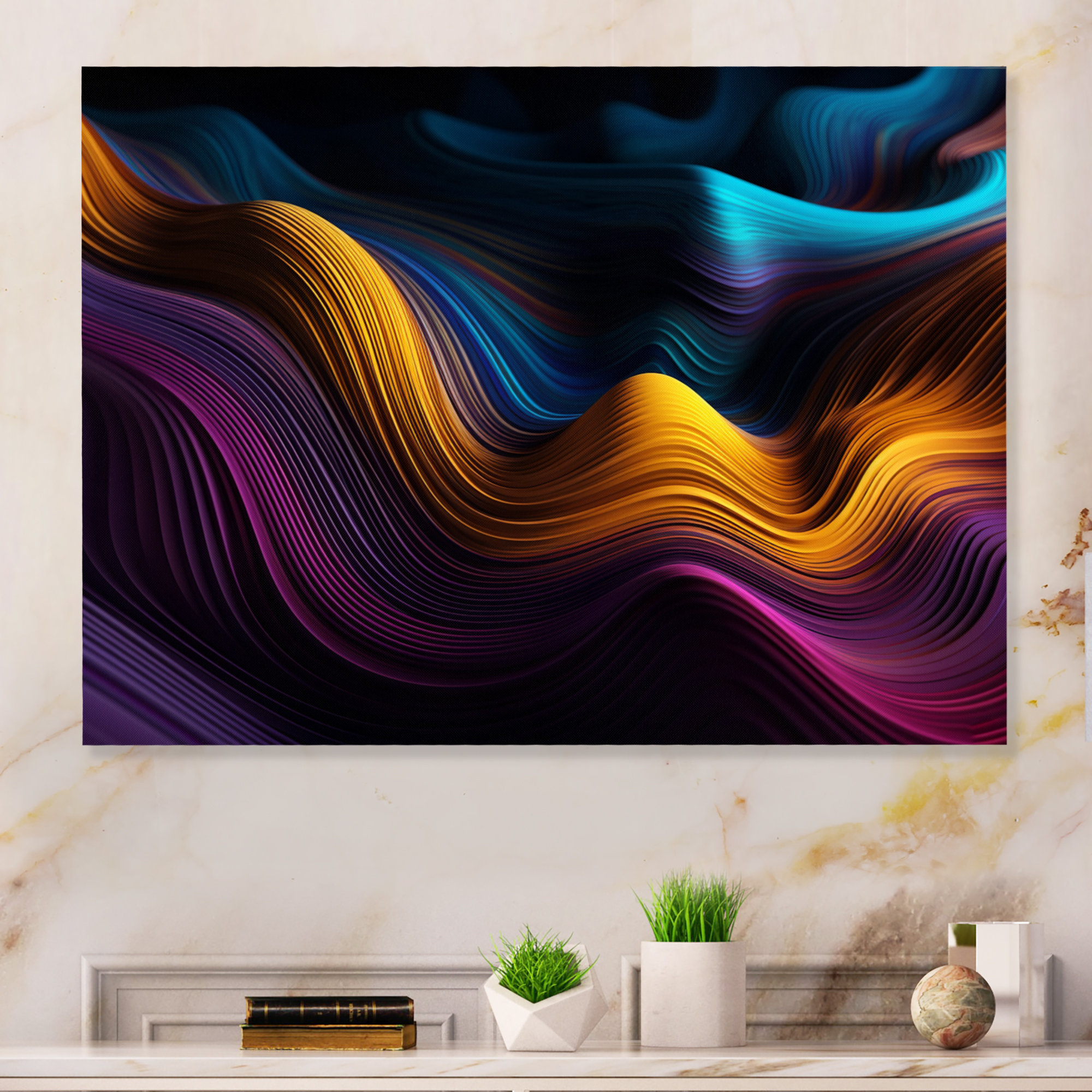 Ivy Bronx Abstracted Flowing Forms III On Metal Print | Wayfair