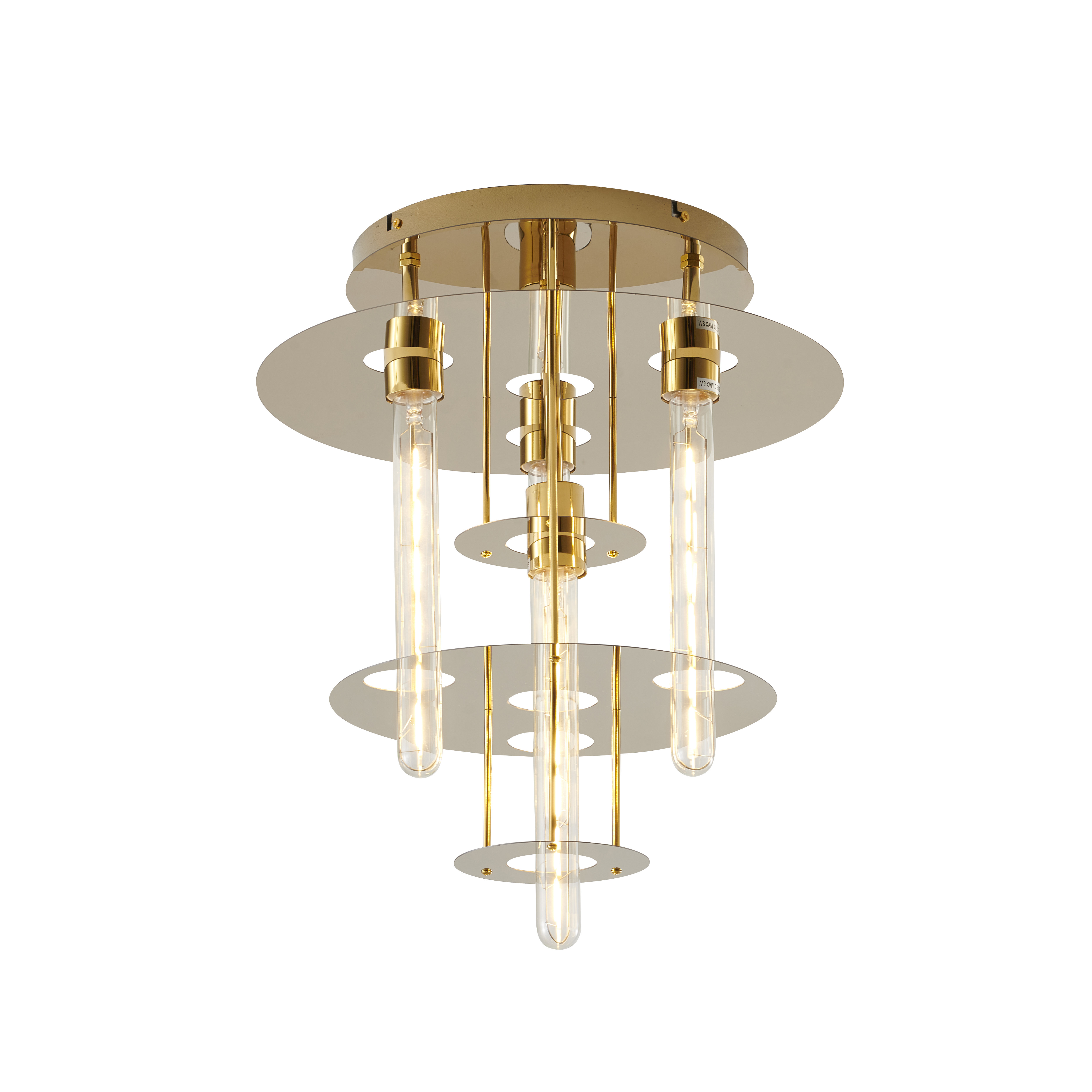 Everly Quinn Koesha 5-Light 4 Tier Gold Semi Flush Mount Chandelier ...