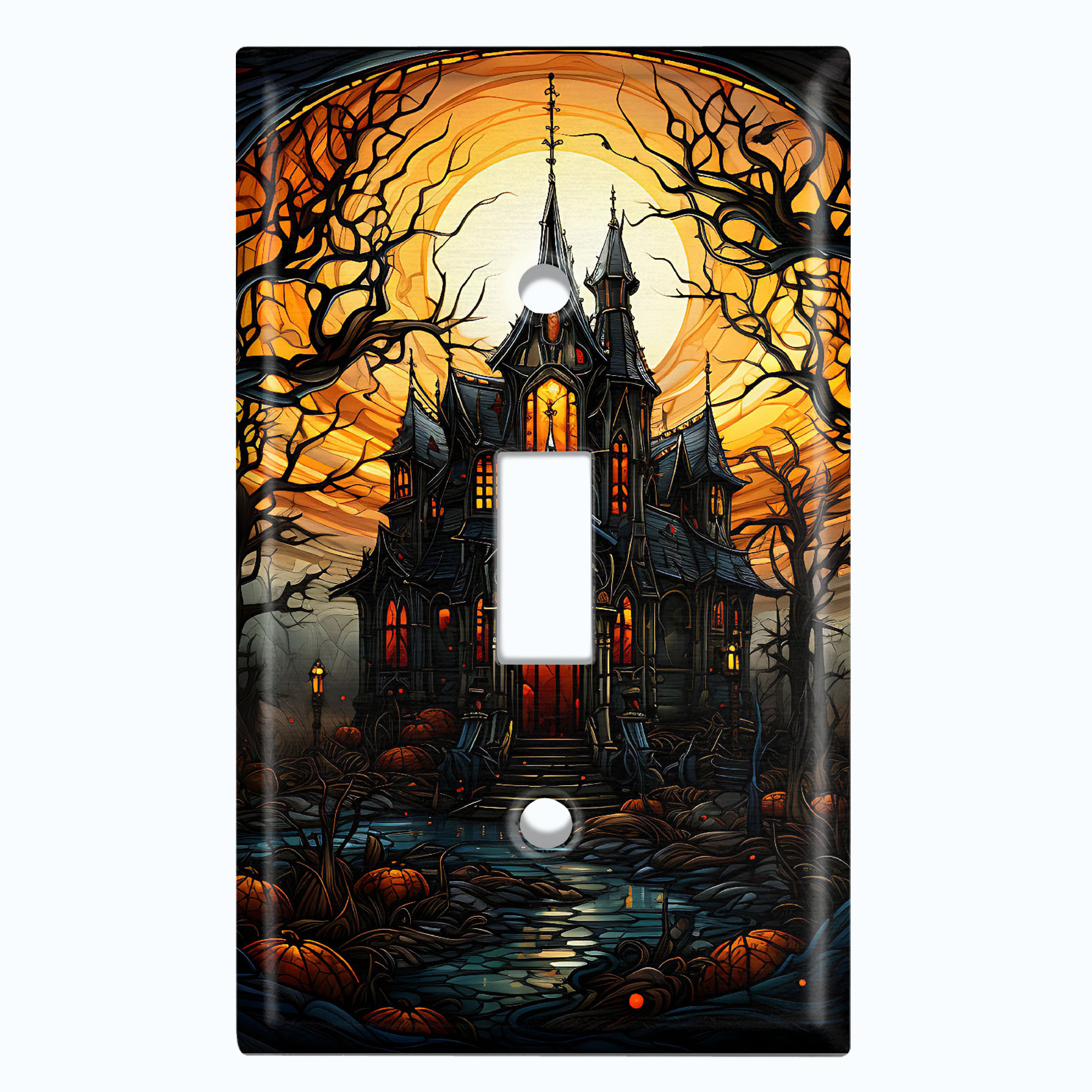 WorldAcc Metal Light Switch Plate Outlet Cover (Halloween Spooky Manor ...