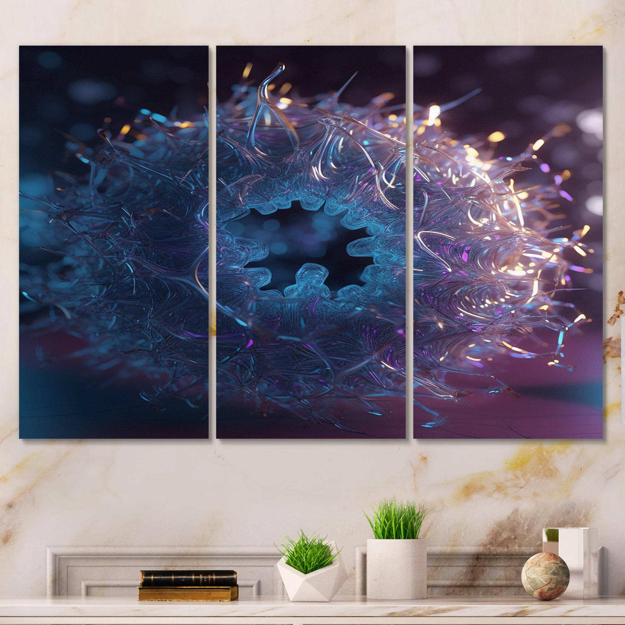 Ivy Bronx Liquid Crystal Atom III - Fractals Canvas Print Set - Wayfair ...