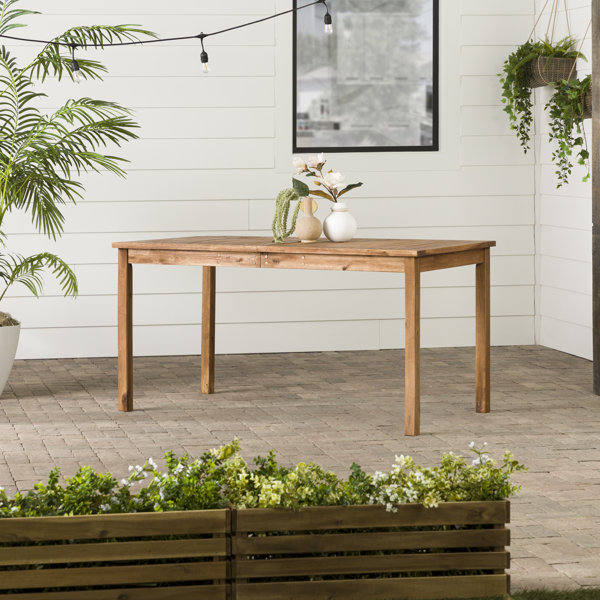 Winston Porter Alfonsi Acacia Outdoor Dining Table & Reviews | Wayfair