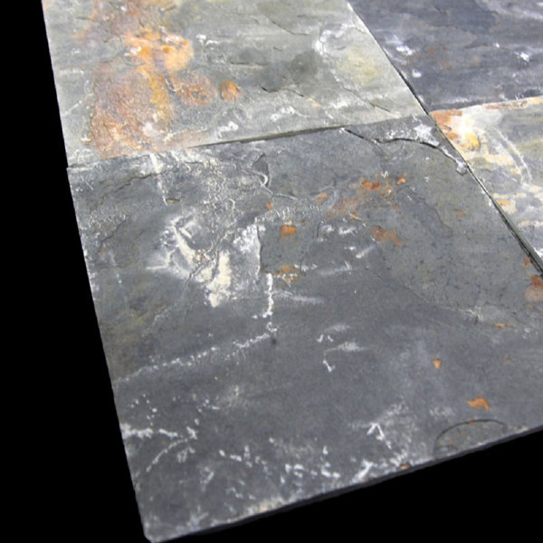 The Tile Square Natural Cleft Rusty 12" x 12" Slate Matel Look Wall ...
