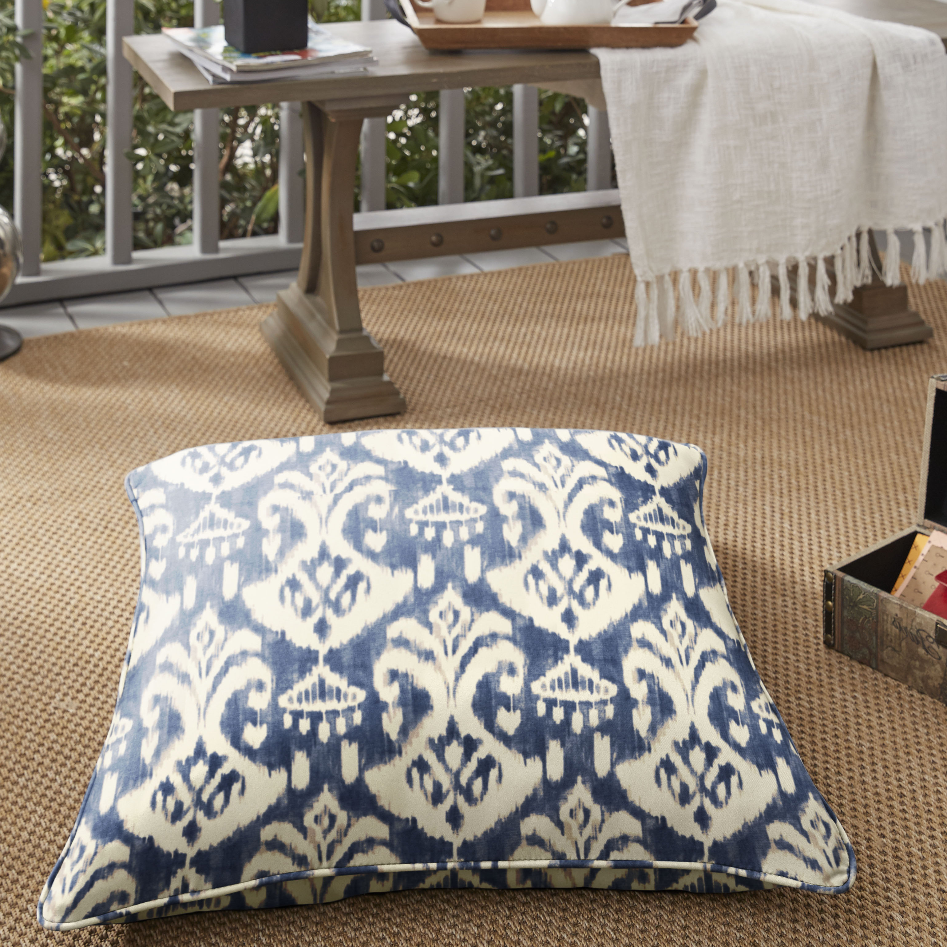 Mozaic Company Reagan Sunbrella Indoor / Outdoor Ikat Euro Pillow ...