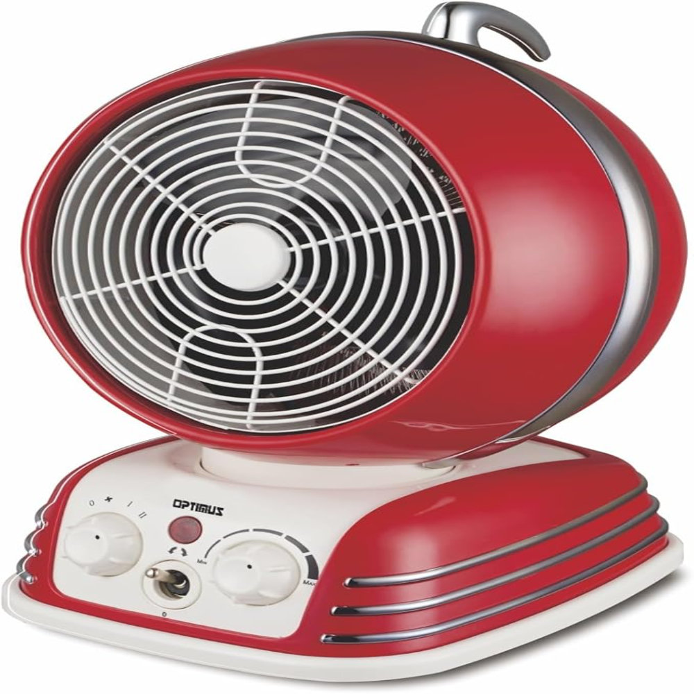 BUILTCO Optimus H-1418 Retro Design Oscillating Fan Heater | Wayfair
