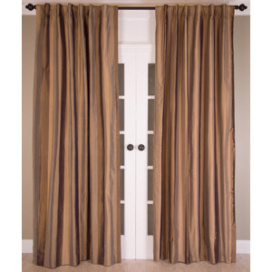 Peppermint Home Solid Silk Room Darkening Rod Pocket Single Curtain ...