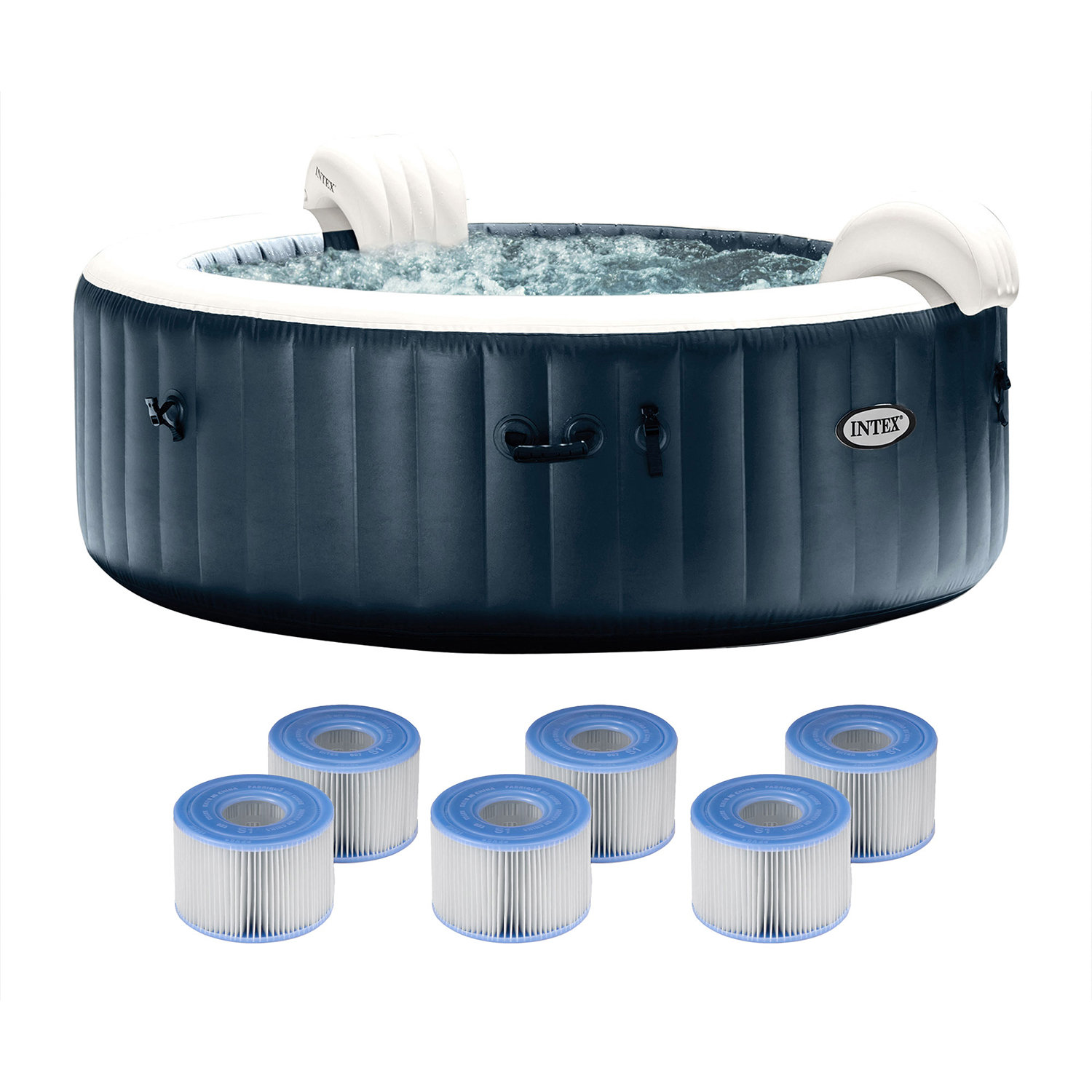 Intex Purespa Plus Portable Inflatable Hot Tub Jet Spa W/ 6 Filter ...
