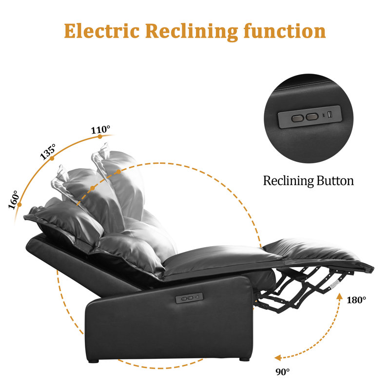 Ebern Designs Power Recliner Chair Bed, Power Adjustable Sofa Bed ...