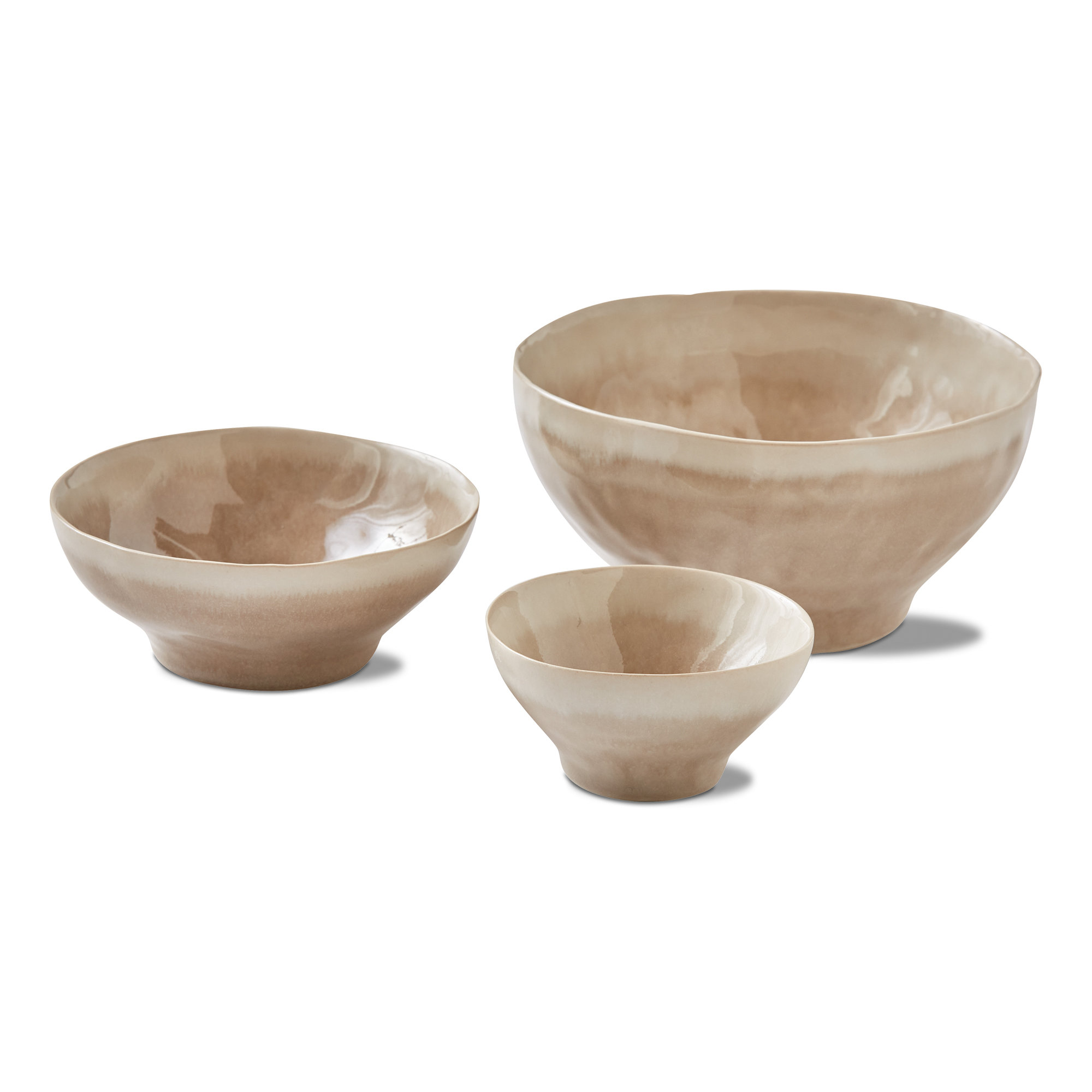 The Holiday Aisle® Cloud Bowl Set Of 3 Sand | Wayfair