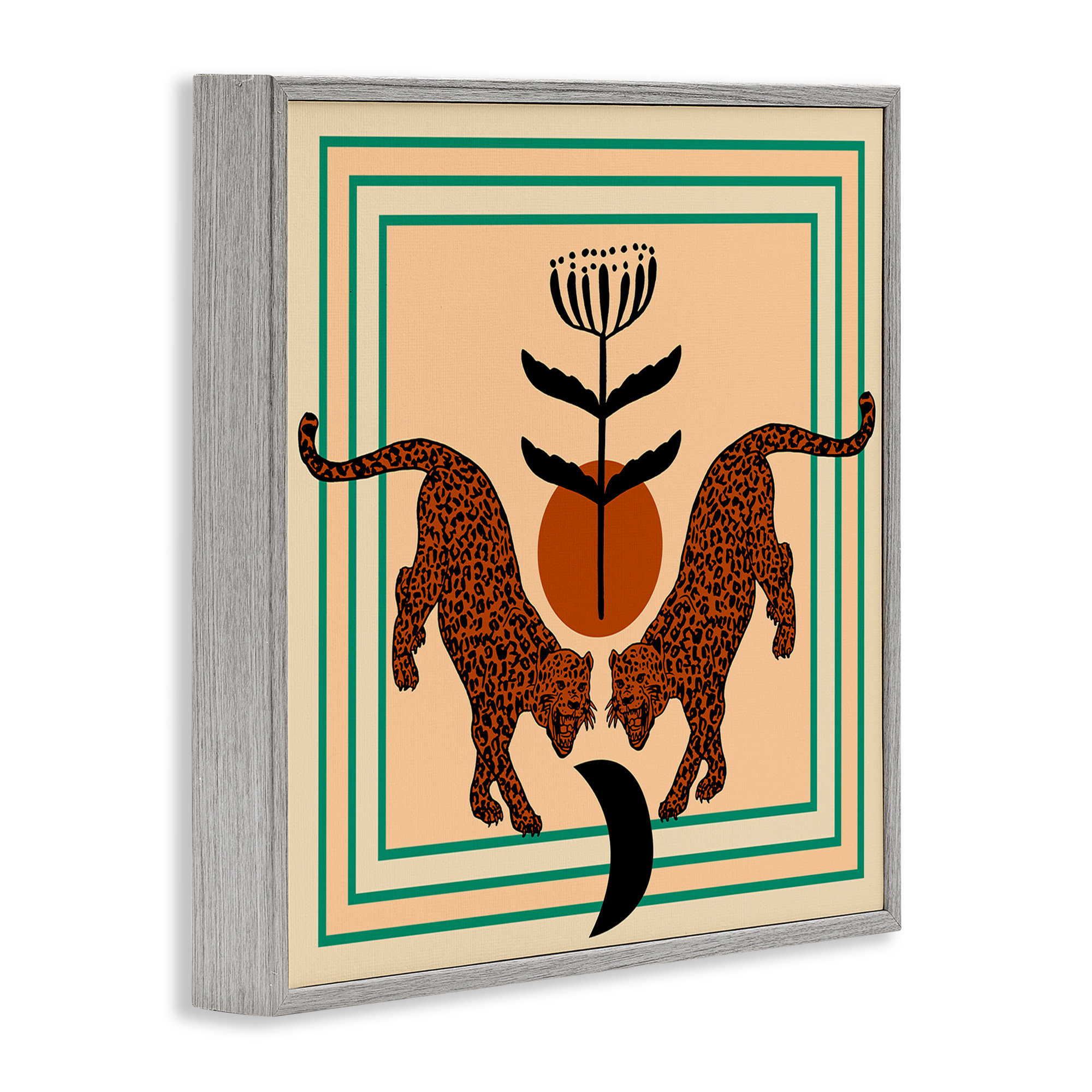 Winston Porter Symmetrical Tropical Leopards Framed Giclee Art by ...