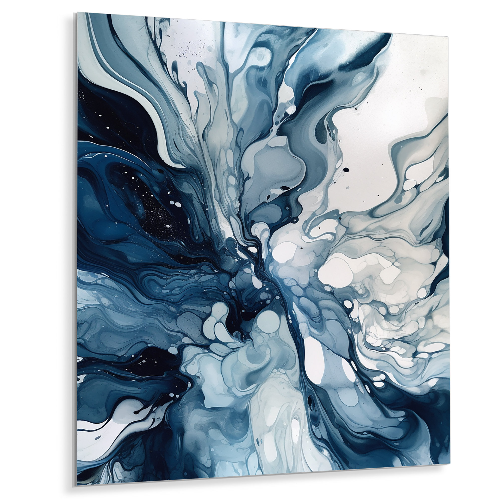 Dovecove Blue Grey Ethereal Elixir I - Abstract Shapes Metal Wall Art ...