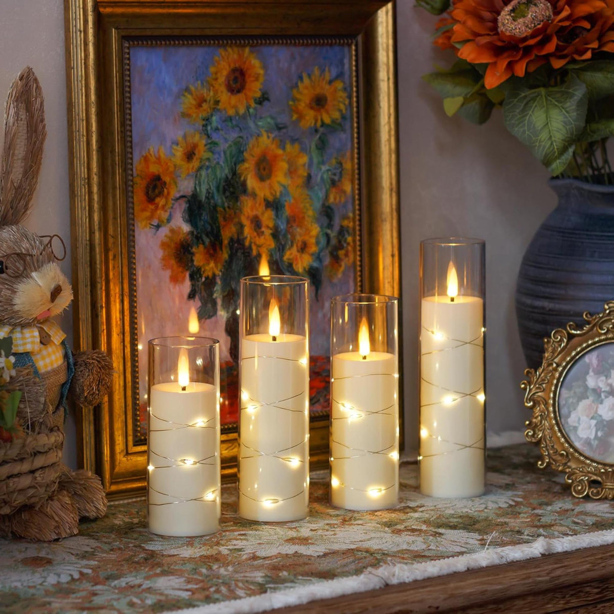 The Holiday Aisle® Flameless Flickering Clear Plastic Candles With 11 ...