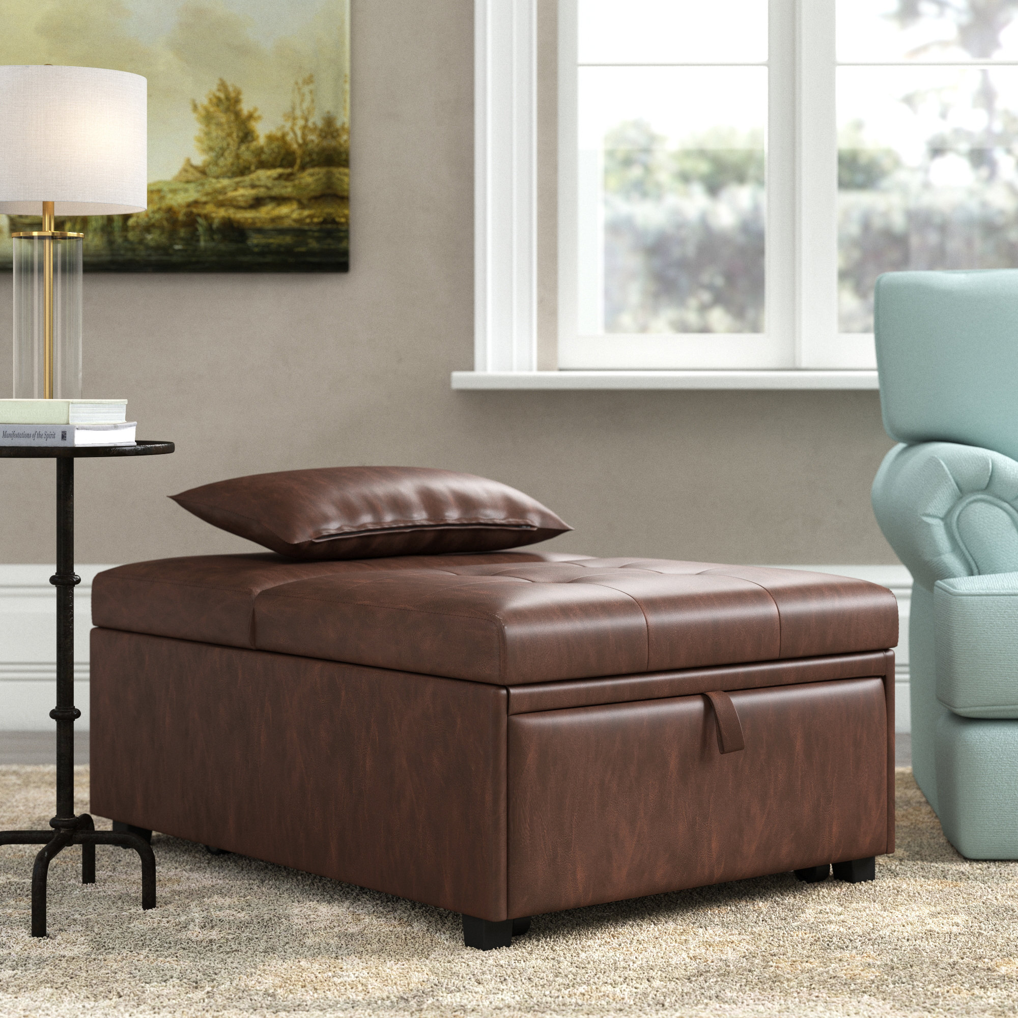 Lark Manor™ Hulse 3-In-1 Vegan Leather Convertible Sleeper Chair ...