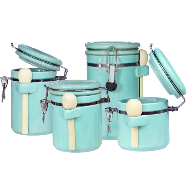 Prep & Savour Ceramic / Porcelain Canister - Set of 4 & Reviews | Wayfair