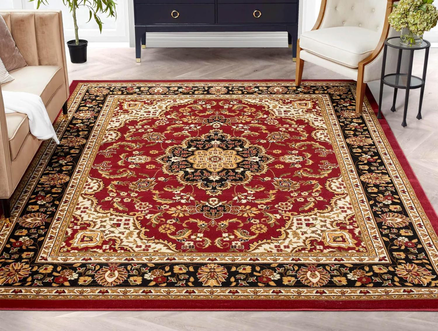 Canora Grey Well Woven Barclay Collection Medallion Kashan Red 8X10 ...