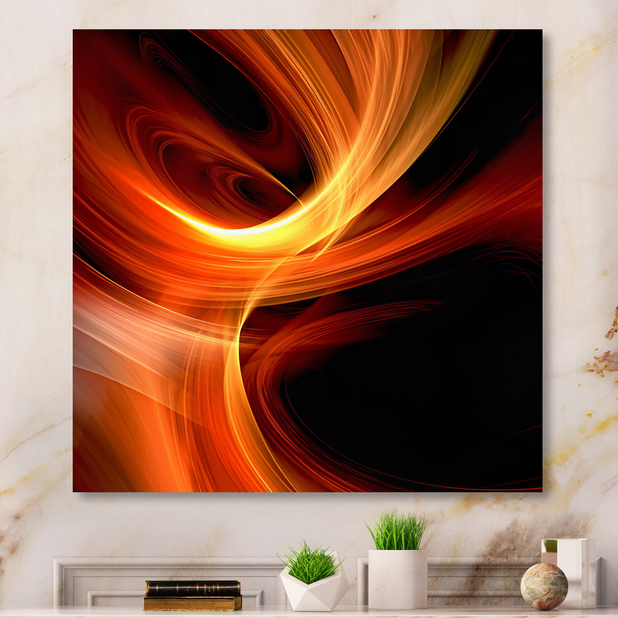Wrought Studio™ Orange Abstract Warm Fractal Design III - Fractals ...