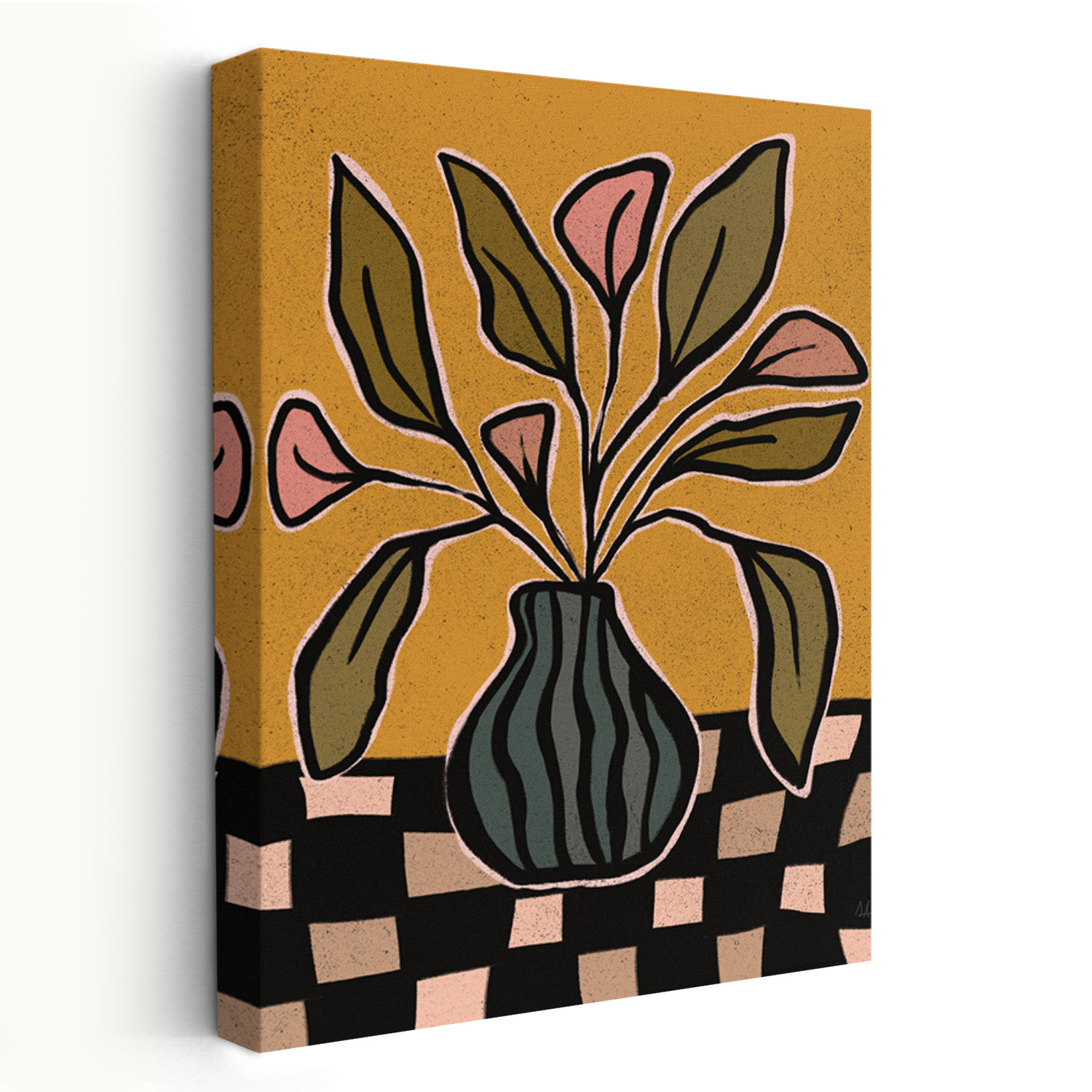 George Oliver Casual And Mid-Century Modern Checkerboard Floral II ...