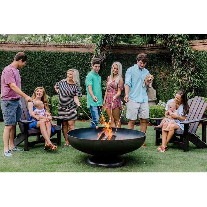 17 Stories Harrogate Vulcan Steel Wood Burning Fire Pit & Reviews | Wayfair