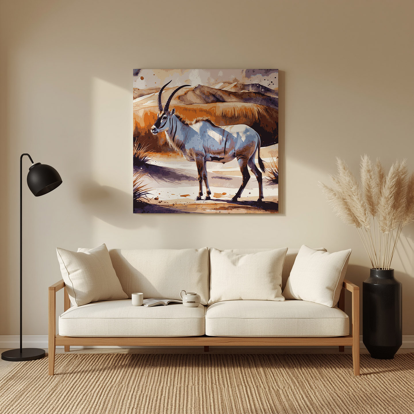 Latitude Run® Wildlife Arabian Oryx Gray Metal Wall Art | Wayfair