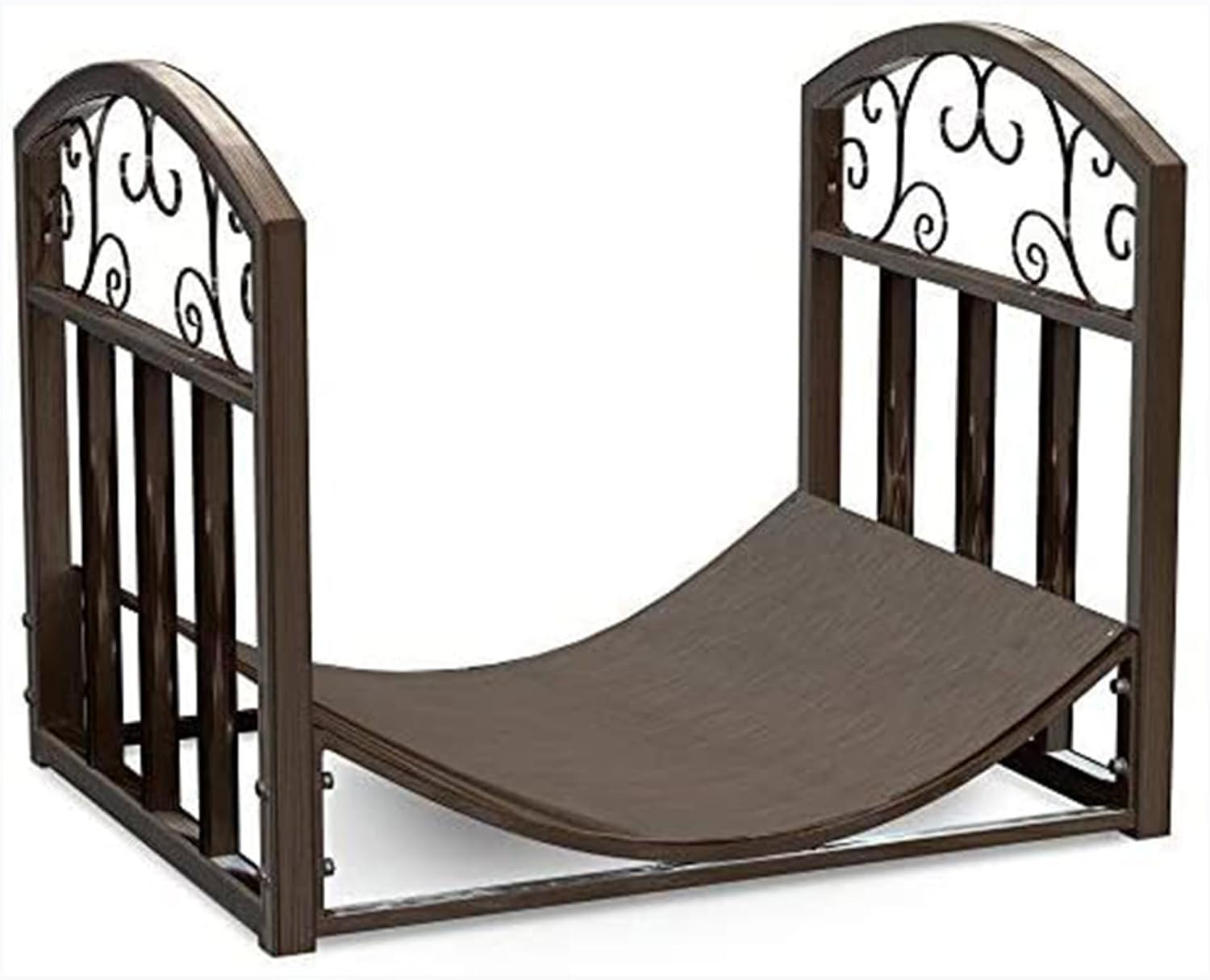 Gardesoly 18" Metal Outdoor Indoor Log Storage Rack With Decorative ...