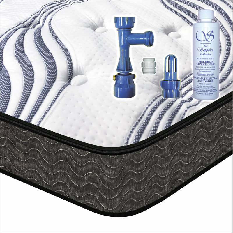 White Noise 9'' Waveless Shallow Fill Soft-Side Waterbed Mattress ...