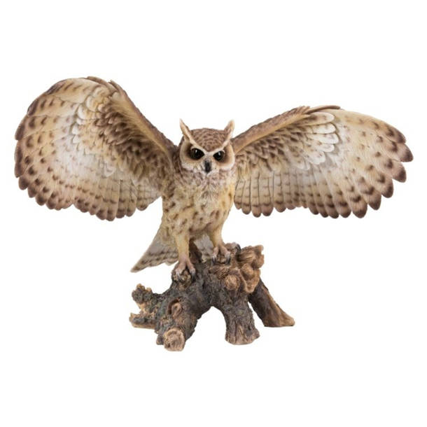 Hi-Line Gift Ltd. Eagle Owl on Branch with Open Wings Statue & Reviews ...