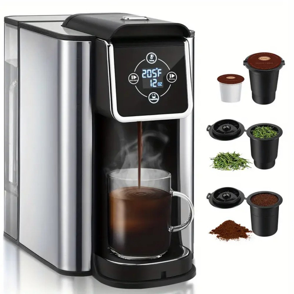 VIKICHER Smart 3-In-1 Single-Serve Coffee Maker – Brews K-Cups, Ground ...