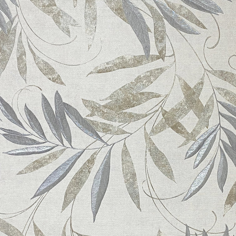 Arthouse Luxury Leaf 3.28m x 5.3cm Metallic Finish Wallpaper Roll ...