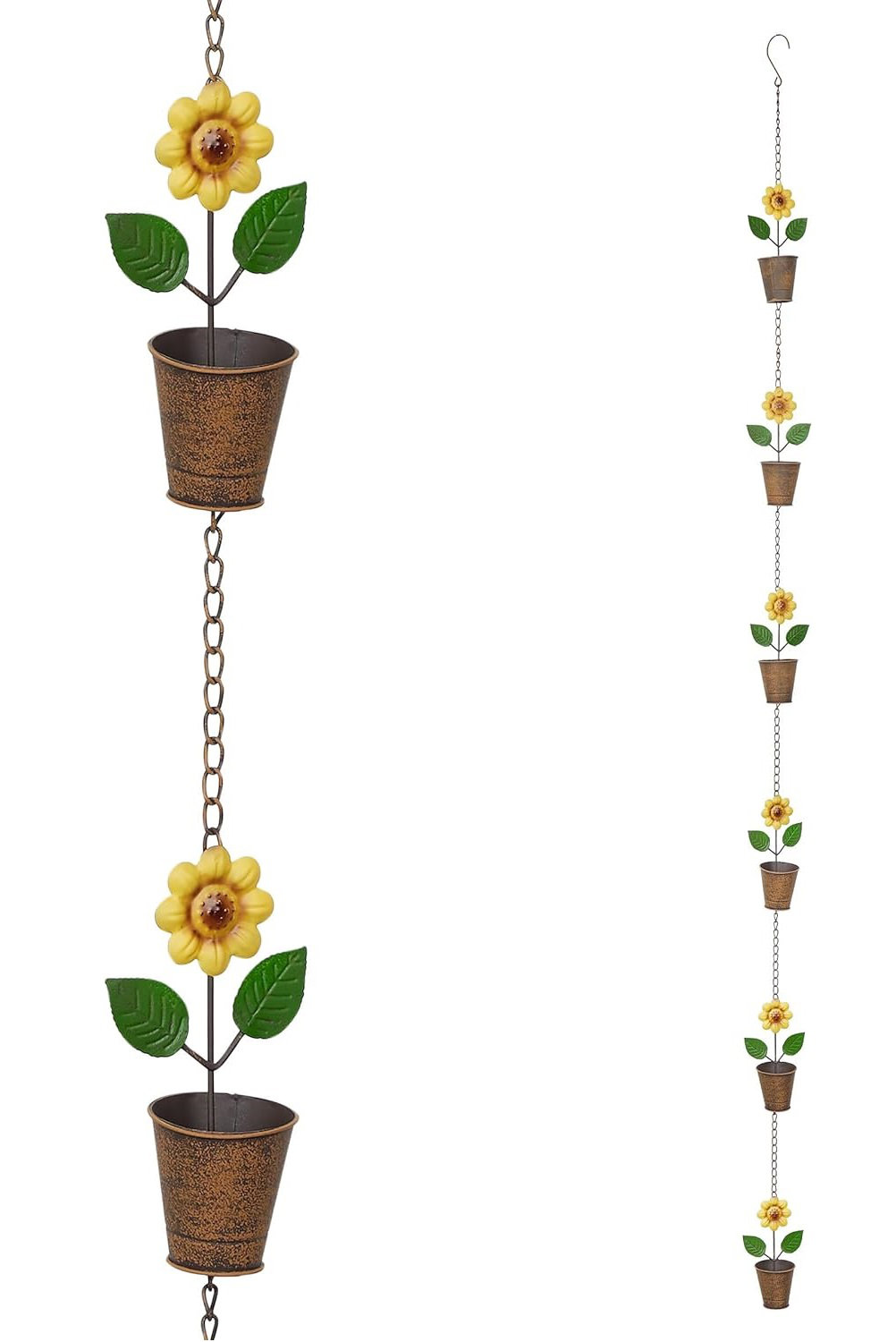 Arlmont & Co. Metal Hanging Sunflower Rain Chain | Wayfair