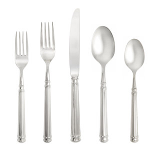 Fortessa Doria 5 Piece 18/10 Stainless Steel Flatware Set, Service for ...