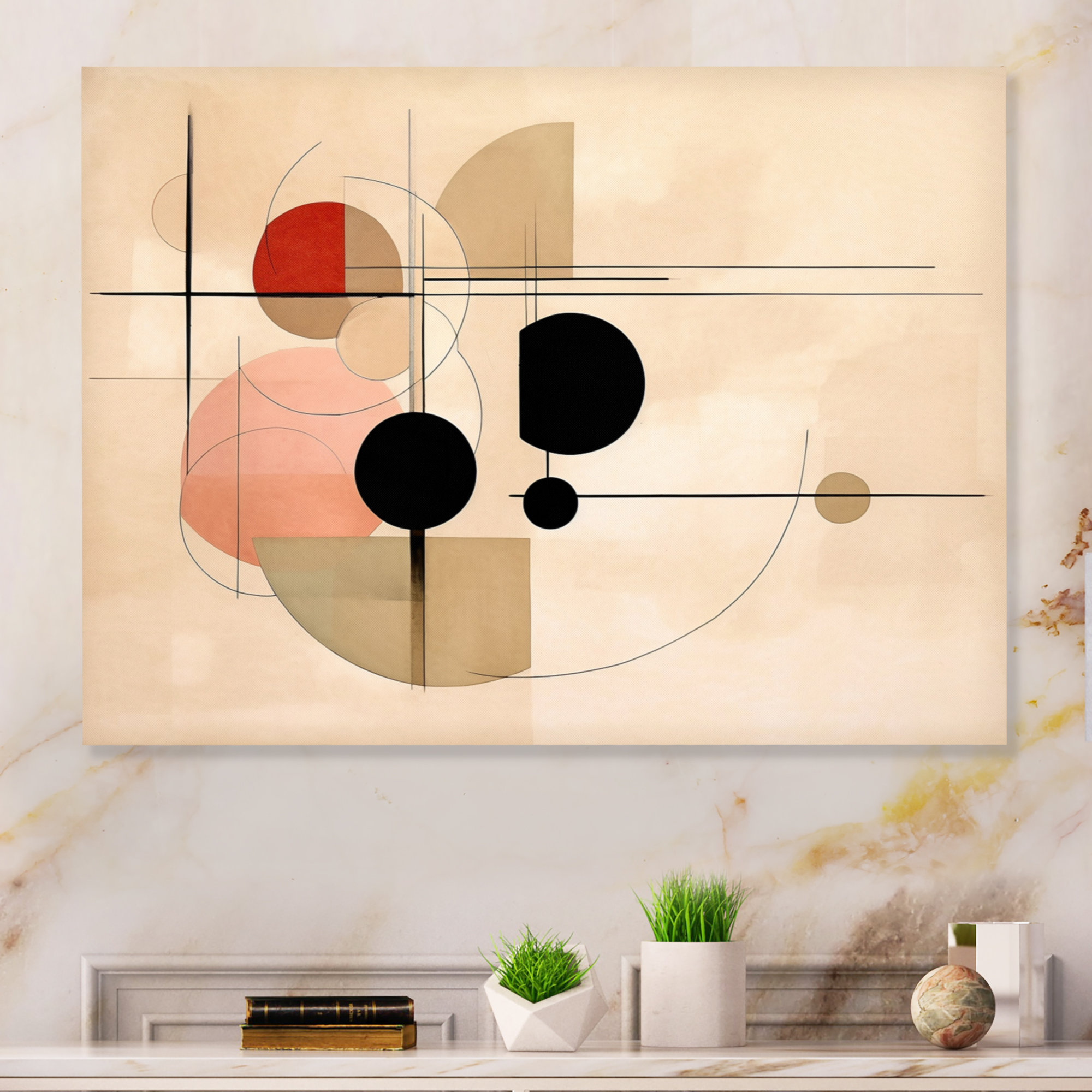 Brayden Studio Beige Geometry In Motion VII - Abstract Shapes Metal ...