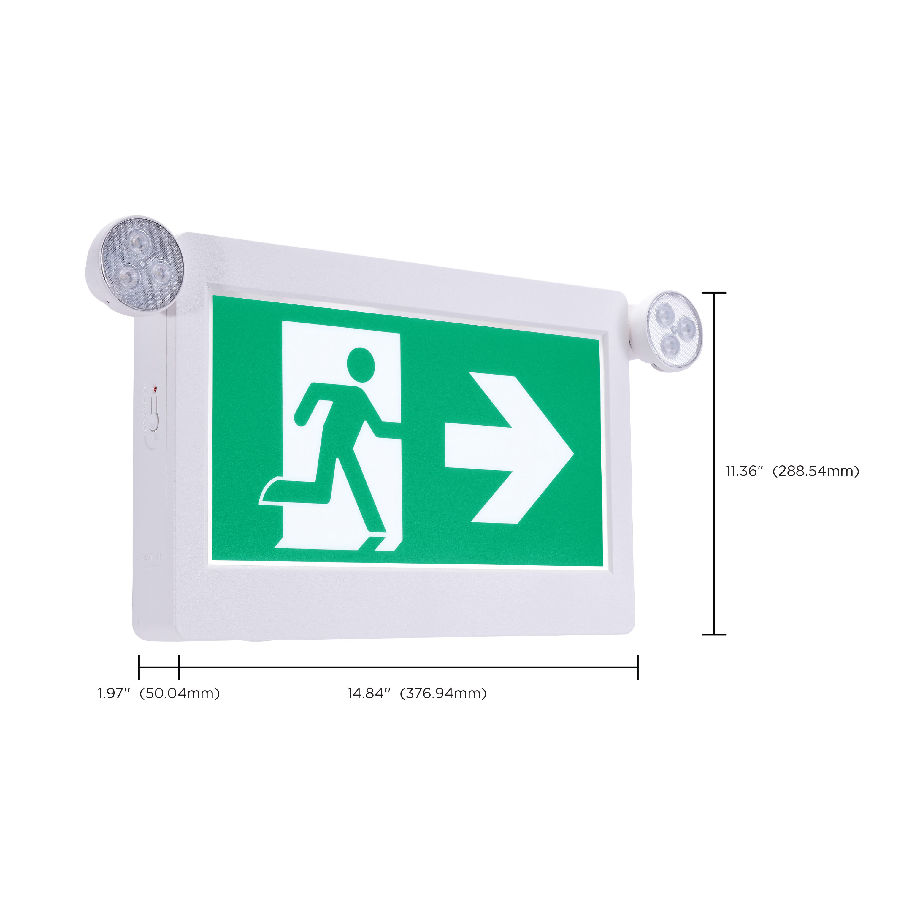 Nuvo Running Man Green Combo Exit Sign/Emergency Light - 120-347V - 2HR ...