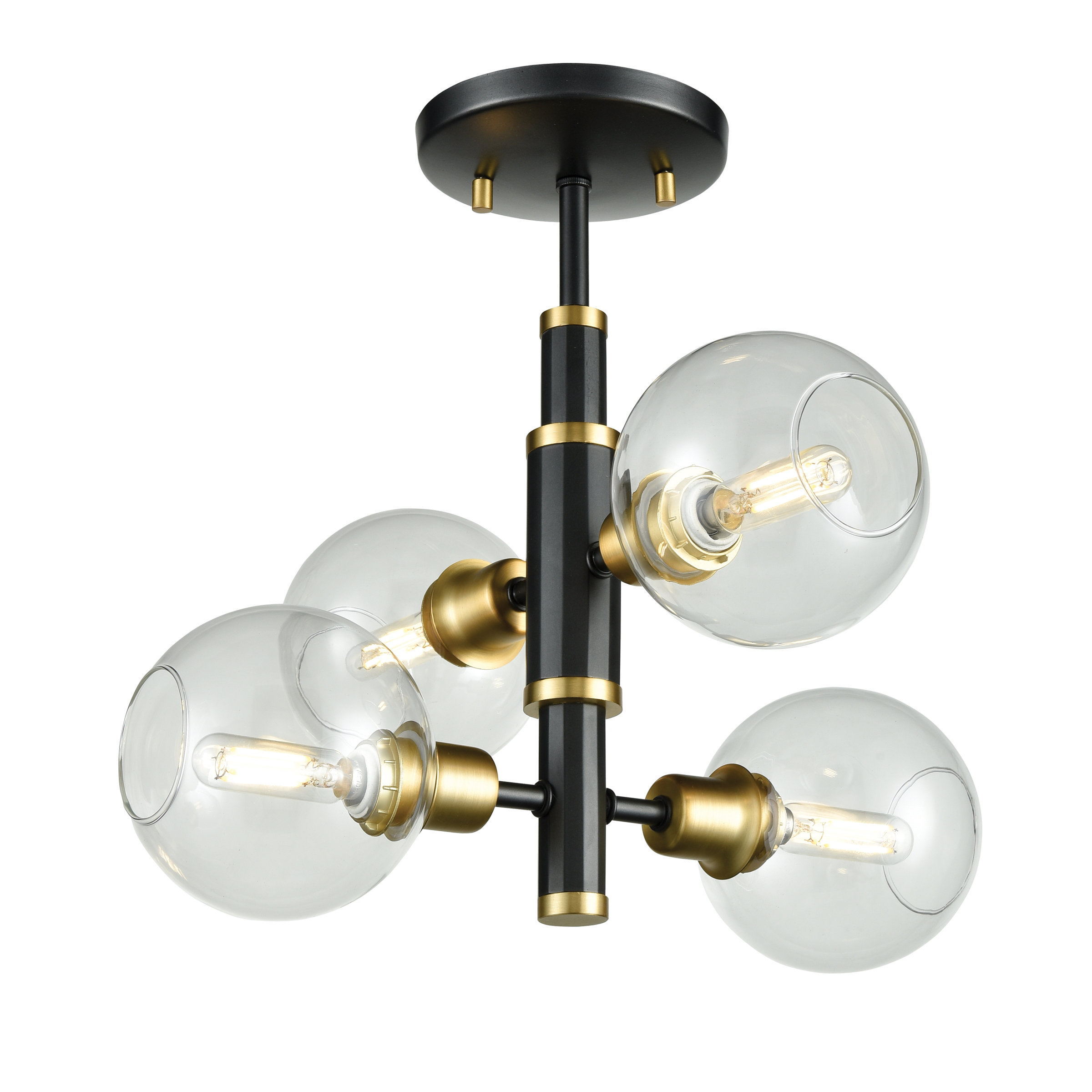 Brayden Studio® Tavera 4-Light 13" Sputnik Geometric Semi Flush Mount ...