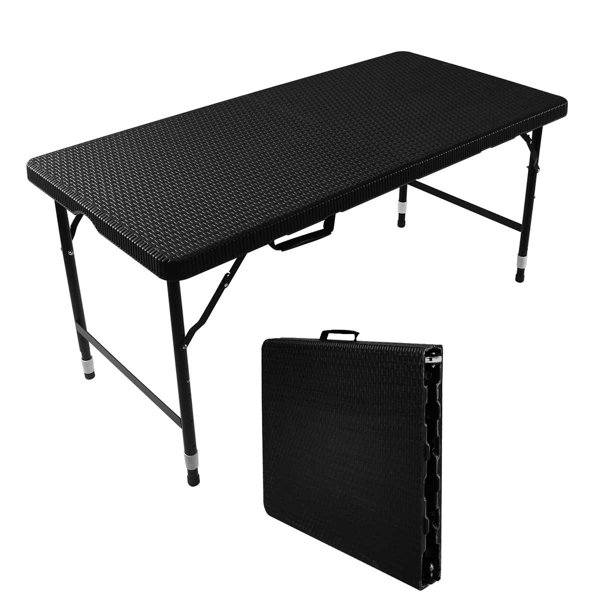 TOLOYE Table pliante de rotin 4Ft, table portative extérieure d ...