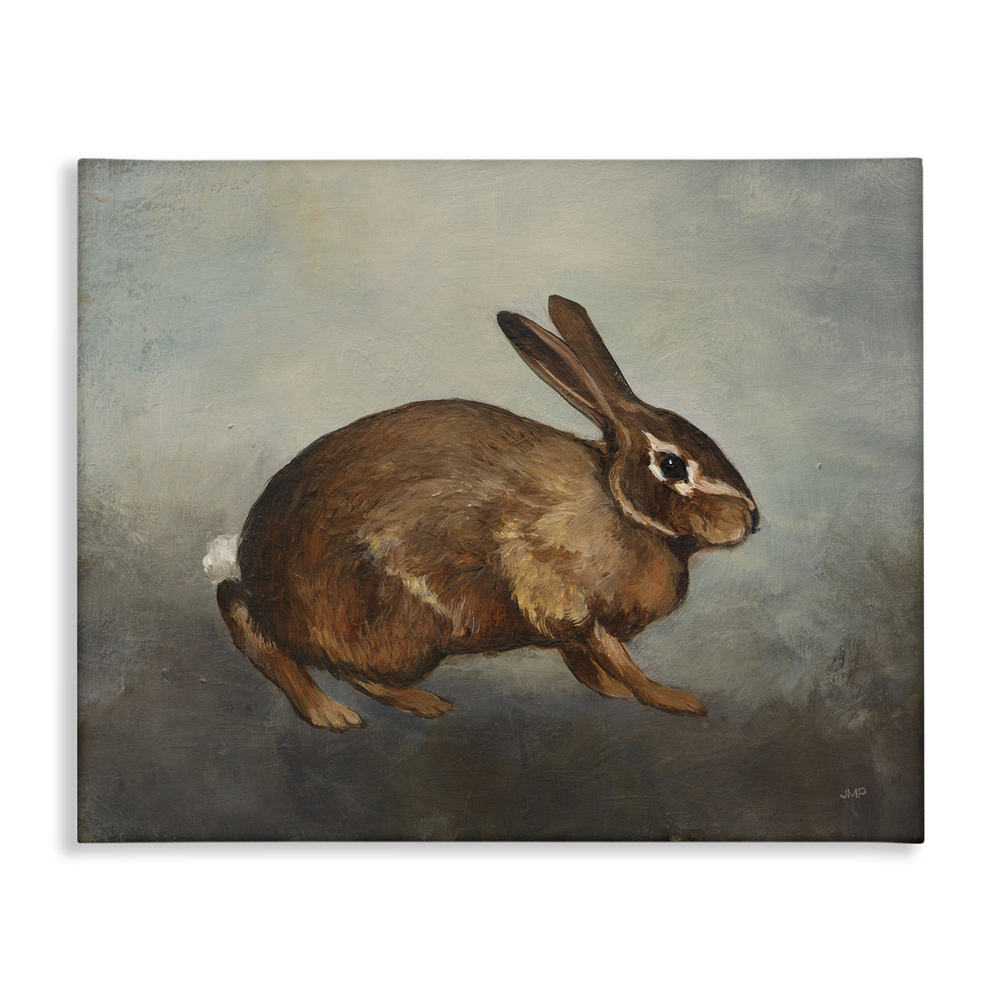August Grove® Brown Rabbit on Grey Canvas Wall Art by Julia Purinton ...