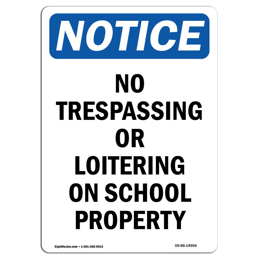 SignMission No Trespassing Or Loitering On Aluminum Sign 18 x 24 | Wayfair