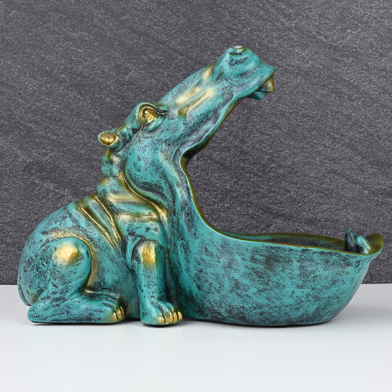 Bungalow Rose Presutto Handmade Animals Statue Candy Dish Key Bowl Home ...