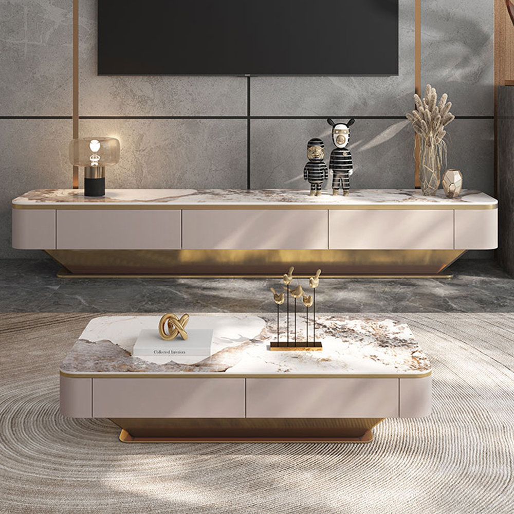 Bkoksety Rock panel TV cabinet tea table combination | Wayfair