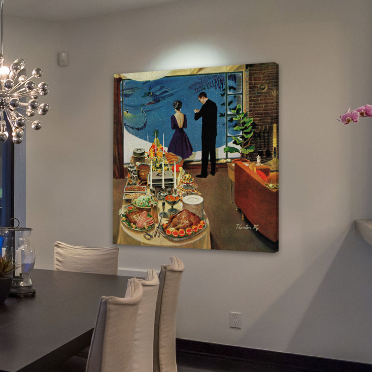 Marmont Hill " Snow Buffet Party " by Thornton Utz Painting Print | Wayfair