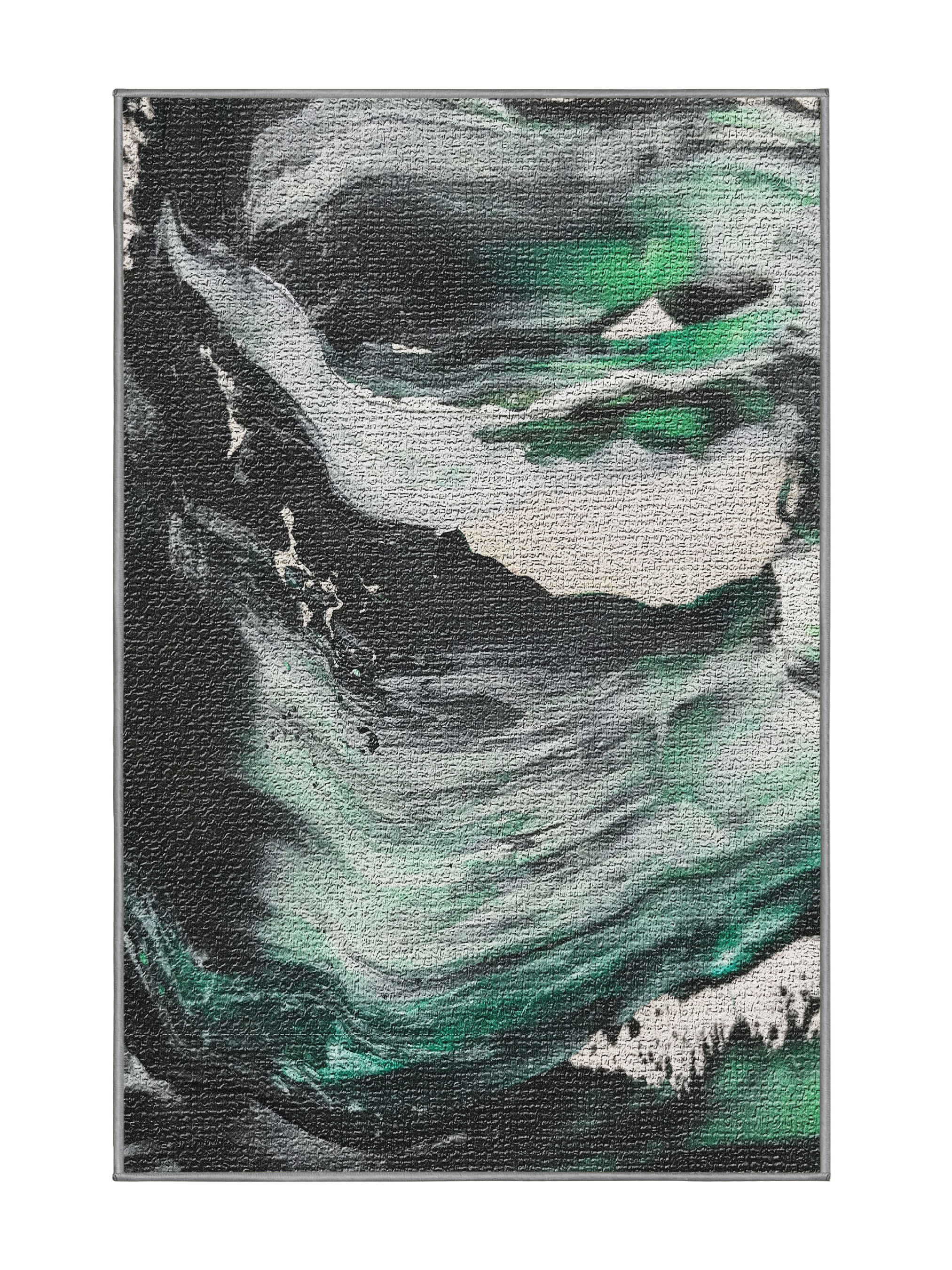 Wrought Studio™ Maxwell Style 55 Green Area Rug | Wayfair
