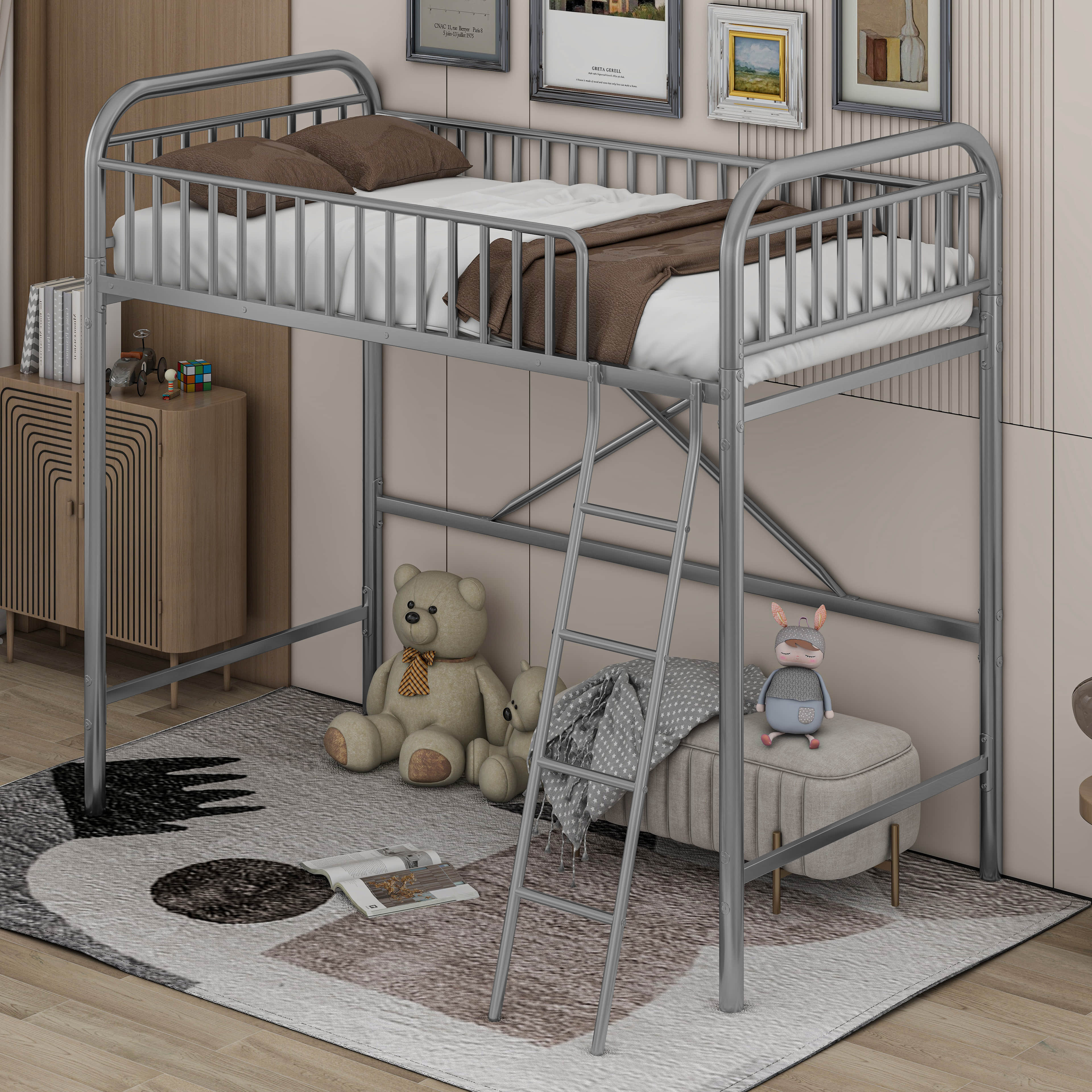 Isabelle & Max™ Anastasius Twin Steel Loft Bed by Isabelle & Max | Wayfair