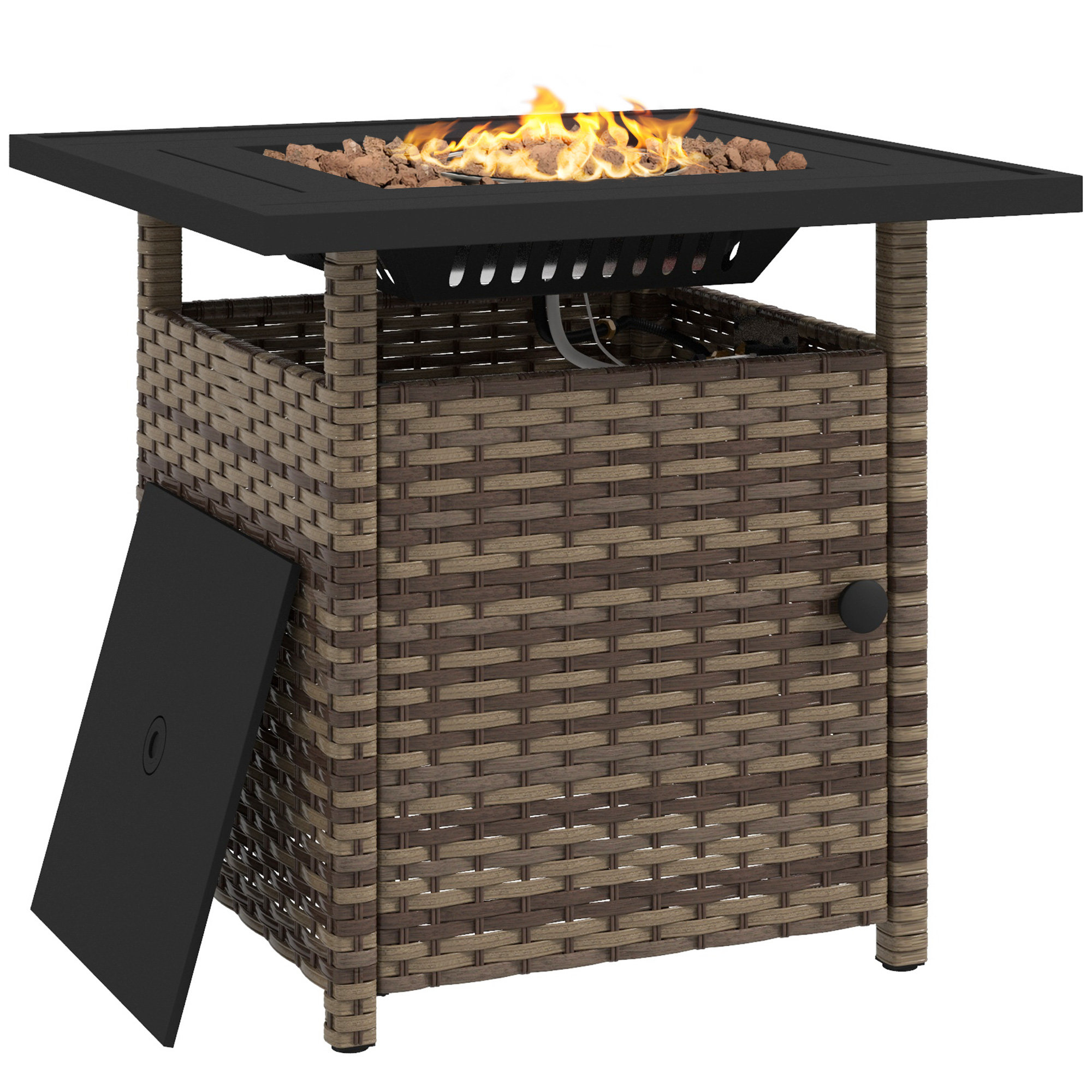 Brayden Studio Bayala 67.5cm x 72.5cm Propane Outdoor Fire Pit Stand ...