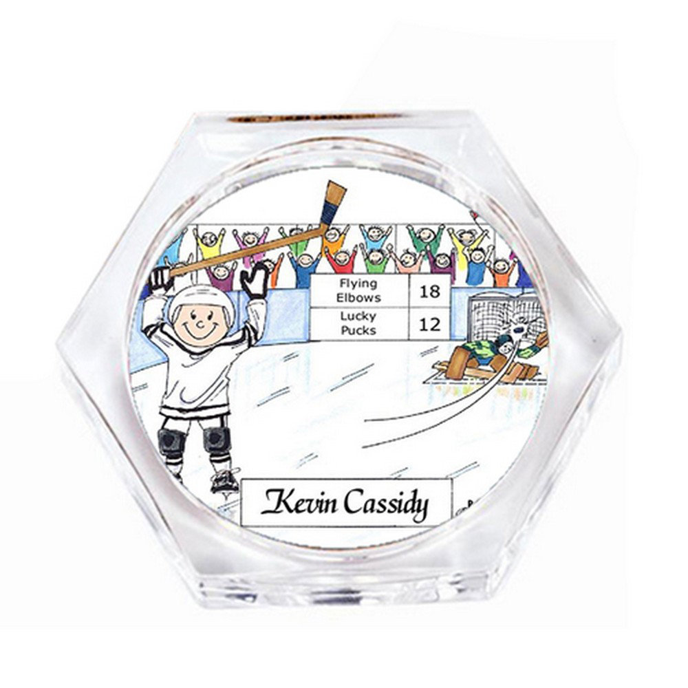 Printed Perfection Personalized Hockey Player - Male Drink Coaster Gift ...
