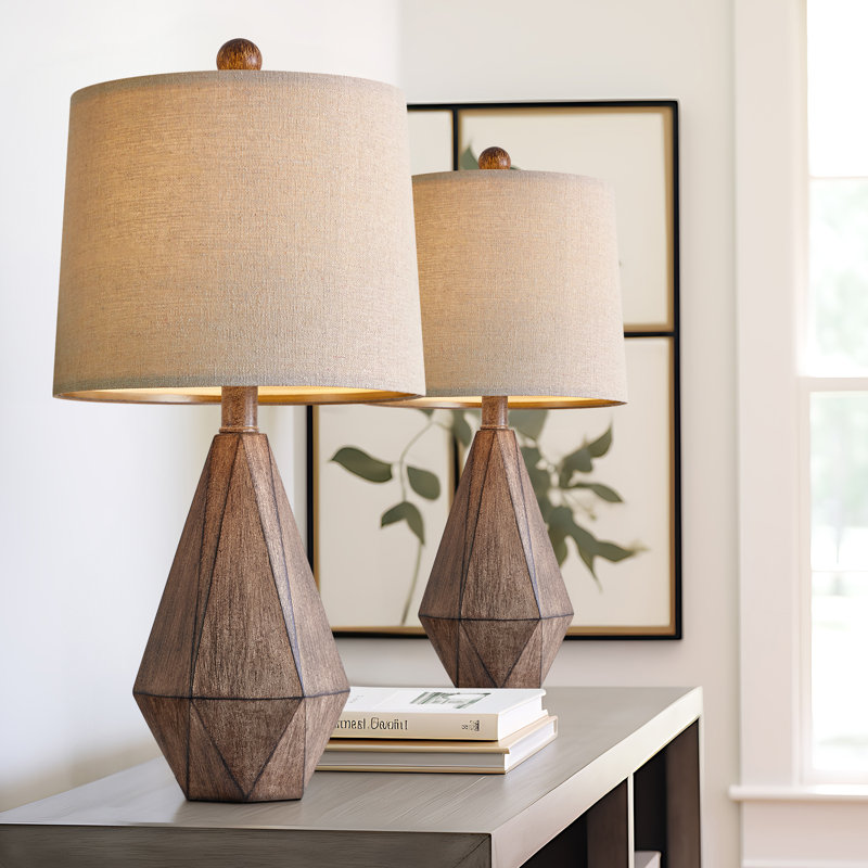 Wrought Studio™ Alexei 20.25＂resin farmhouse table lamp set,living room ...