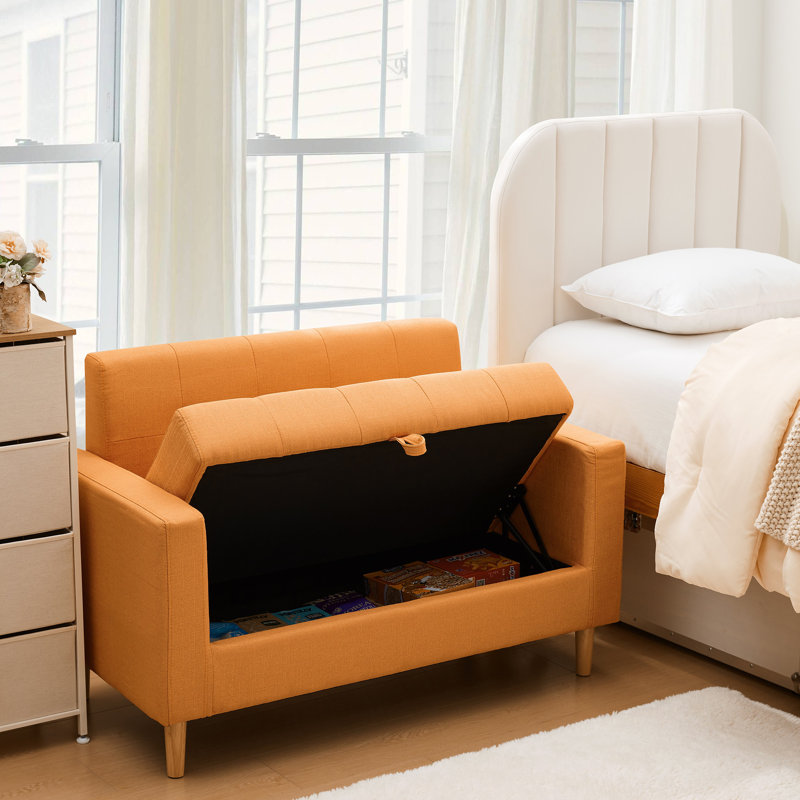 DormCo 48.8'' Square Arm Mini Sofa with Storage | Wayfair