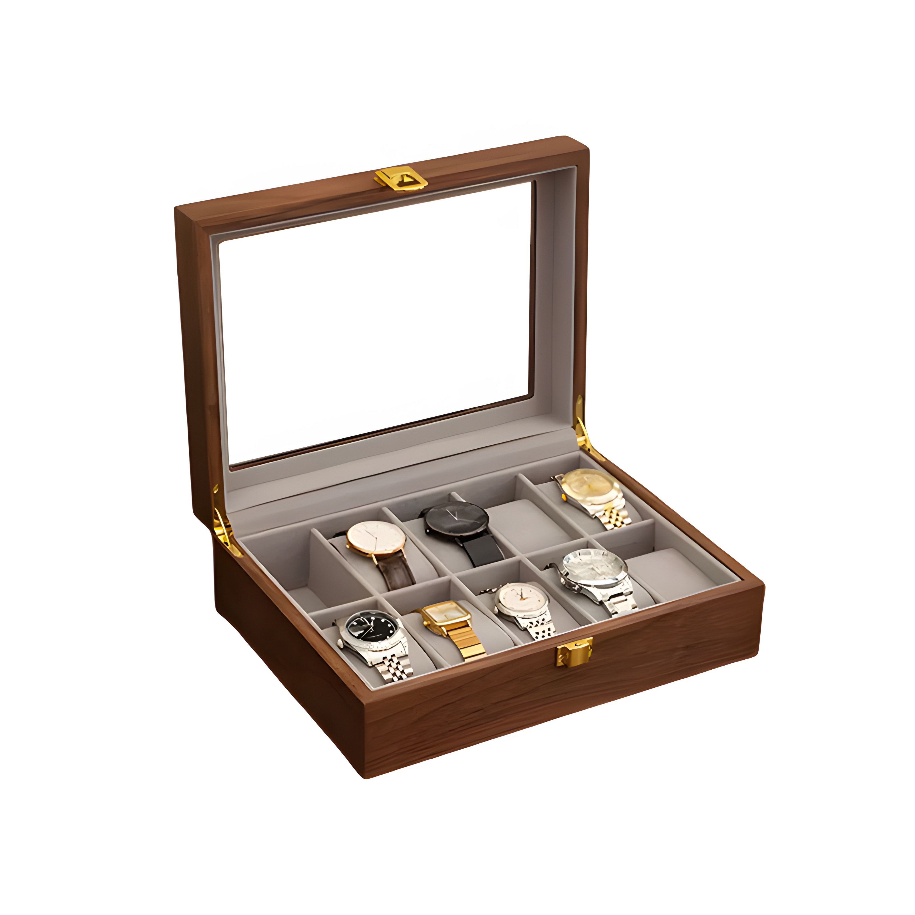 Rebrilliant Black Walnut Wood Watch Storage Box (6 Watch Positions ...